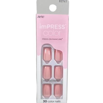 NEW Kiss Nails Impress Color Press Manicure Short Gel Light Pink "Pick ...