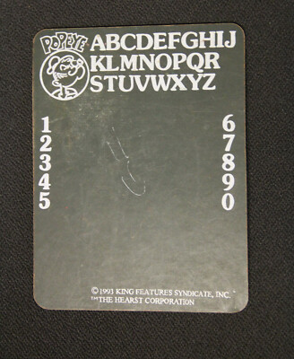 Popeye Chalkboard Alphabet & Numbers – King/1993 | eBay