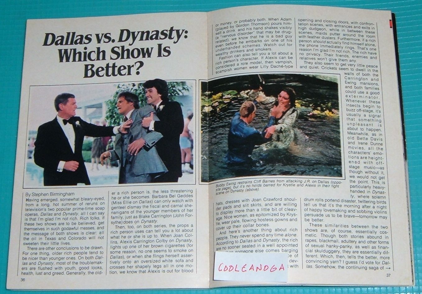 1983 TV ARTICLE~DALLAS VS DYNASTY Which Show Is Better Larry Hagman ...