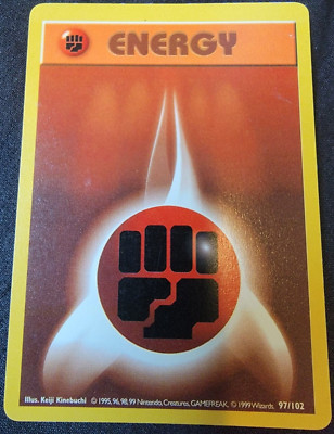 Shadowless Fighting Energy # 97/102 Original Base Set Pokemon Trading ...