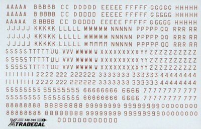 Xtradecal X48049 1:48 RAF WWII Bomber Serial Letters and Numbers 8' red ...