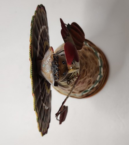 MRS TIN TURKEY FIGURINE ALL METAL 10.5" TALL HAND PAINTED & CRAFTED ...