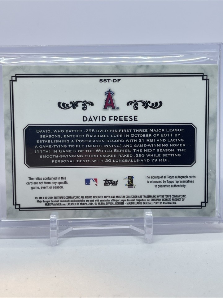 David Freese 2014 Topps Museum Collection Patch Auto 34/50 | eBay