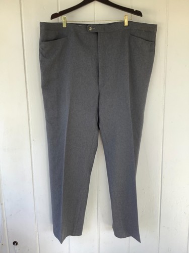 Vintage Sansabelt Pants Mens 48x32 Gray Slacks Flat Front Dress Trouser ...