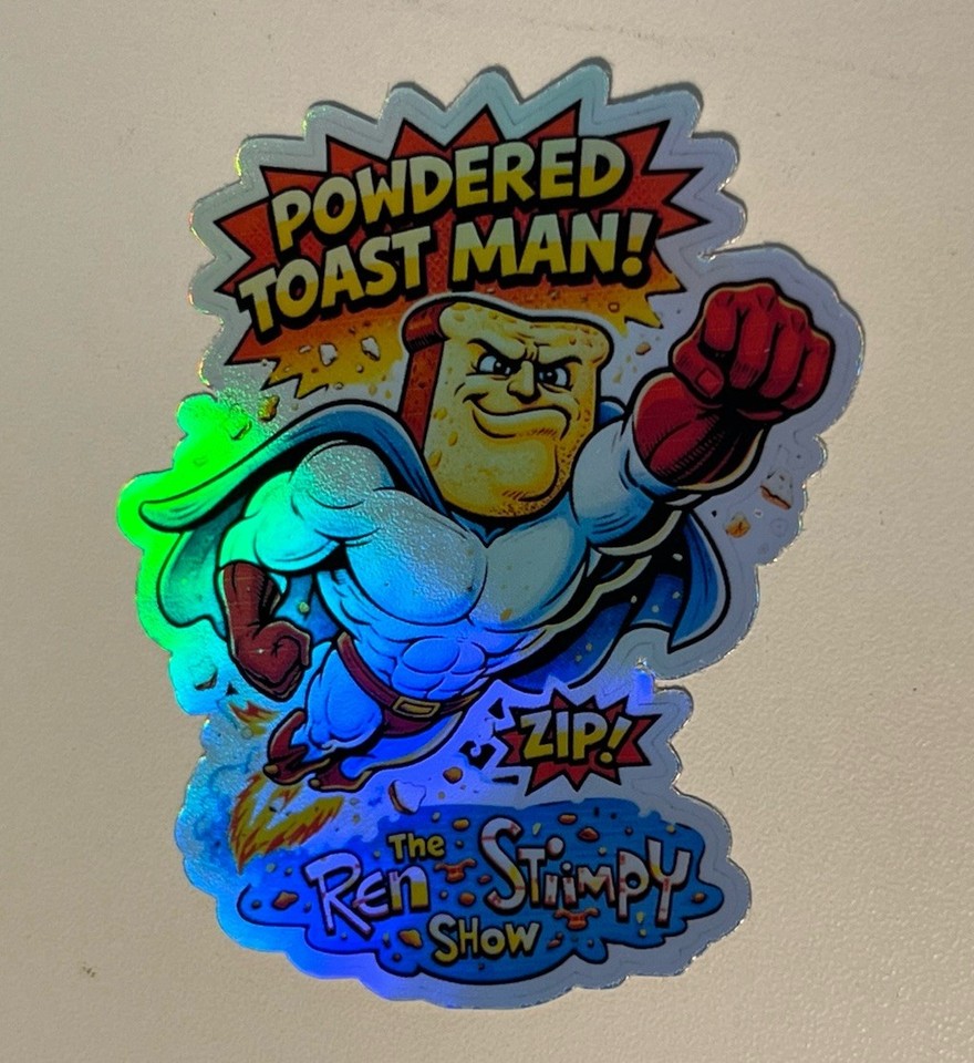 Powder Toaster Man Waterproof Holographic 3inch Sticker | eBay
