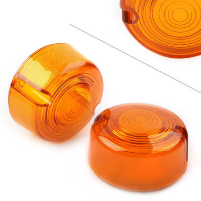 Pair Amber Turn Signal Lens Fit Harley Dyna FXD FXR Sportster XLH 883 ...