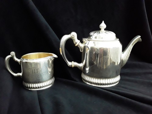 Antique (1888) Silver Plated Tea Pot & Creamer of Tea Set Pattern 0810 ...
