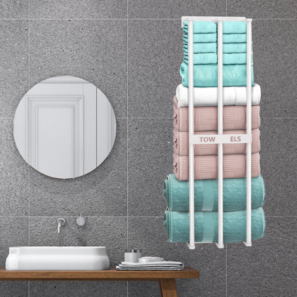 Wall Towel Rack Stainless Steel Bath Tower Holder Wall Mounted Tower ...
