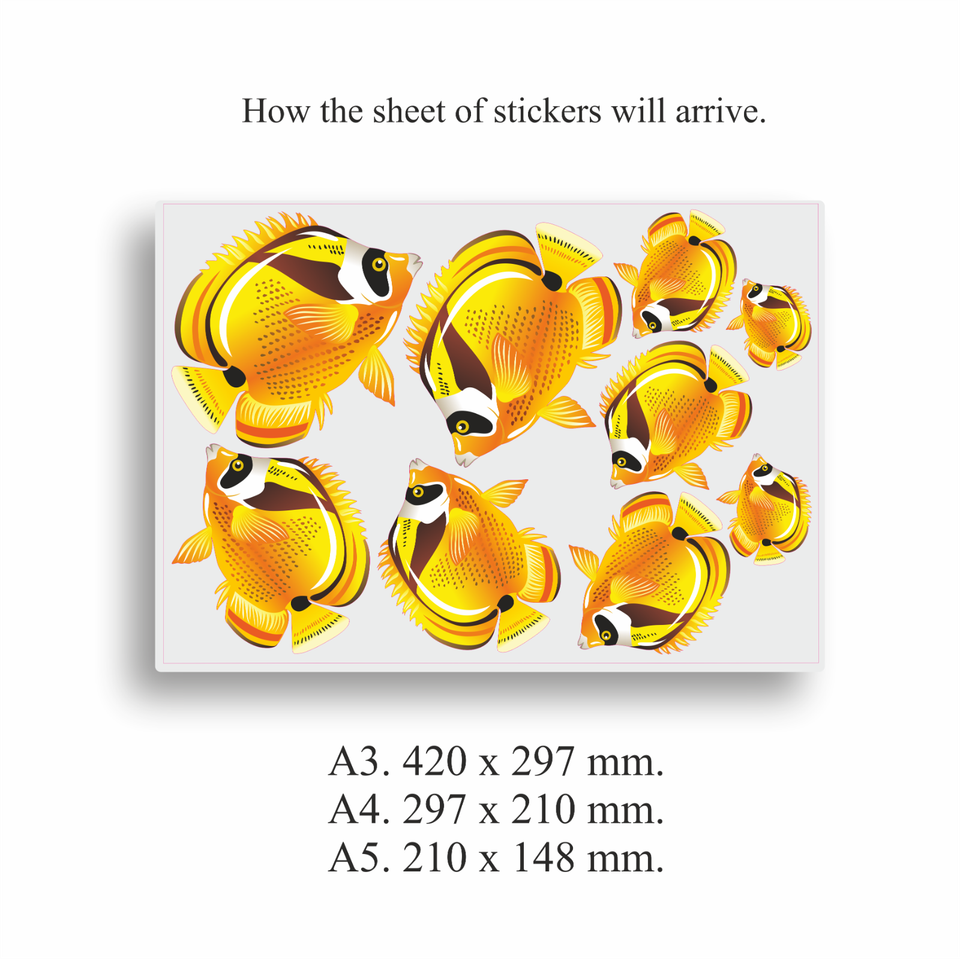 Tropical Fish Vinyl Art Decal Sticker [Multiuse] Tile Laptop Wall ...