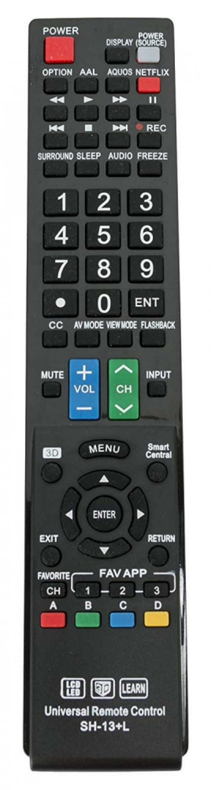 New SH-13+L Universal Remote Control for Almost All Sharp Brand LCD LED ...