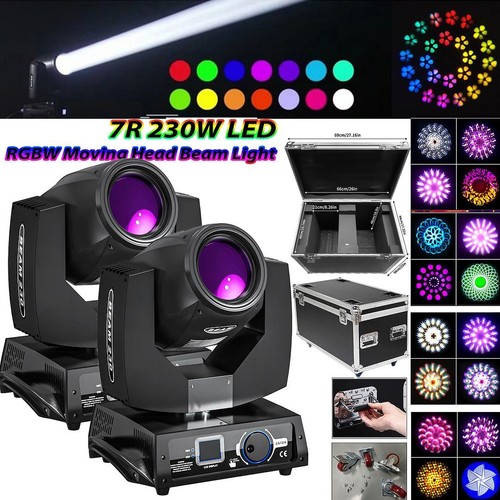 7R 230W Zoom Moving Head Beam Sharpy Light DMX 16+8Prism w/ Flight case ...