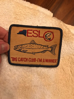 VINTAGE FISHING PATCH ESL BIG CATCH CLUB I'M A WINNER | eBay