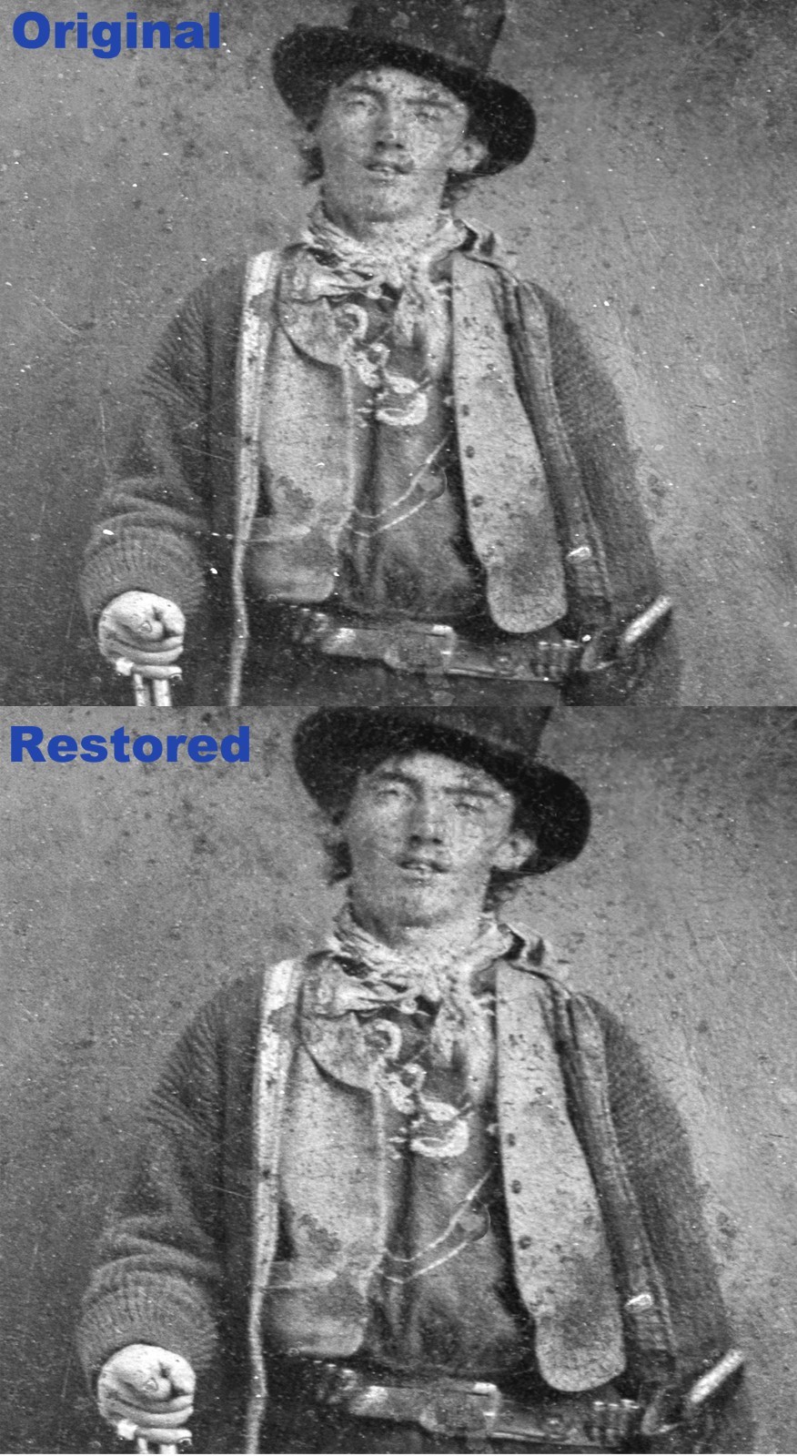Decoration Poster.Interior design art.Billy the Kid photograph.RESTORED ...
