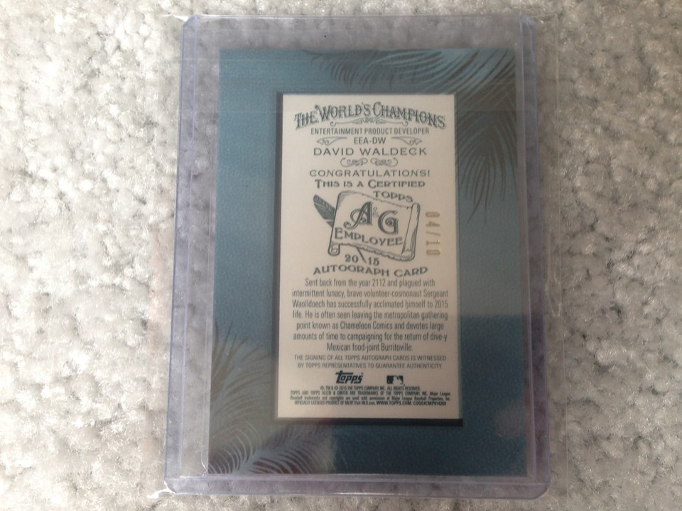 2015 Topps Allen Ginter David Waldeck Employee Auto Mini EEA-DW 4/10 | eBay