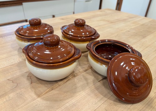 French Onion Soup Crocks with Lids & Handles, LE GOURMET CHEF, Set of 4 ...