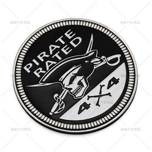 1pcs Metal PIRATE RATED 4x4 Automotive Fender Door Rear Round Badge 3D ...