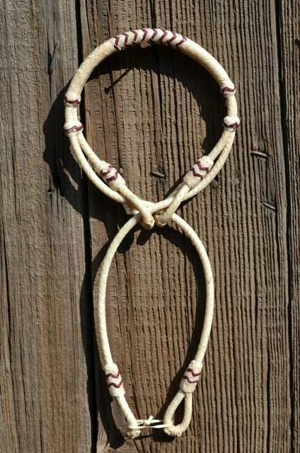 Jose Ortiz 100 Hand Braided Rawhide Indian Hackamore 8 Plait Red ...