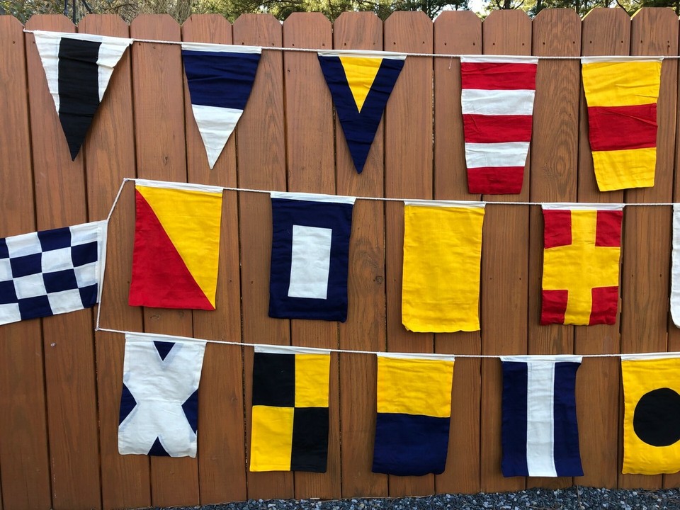 Set of 40 Nautical Signal Code Flags - High Quality, Hand Sewn, Double ...
