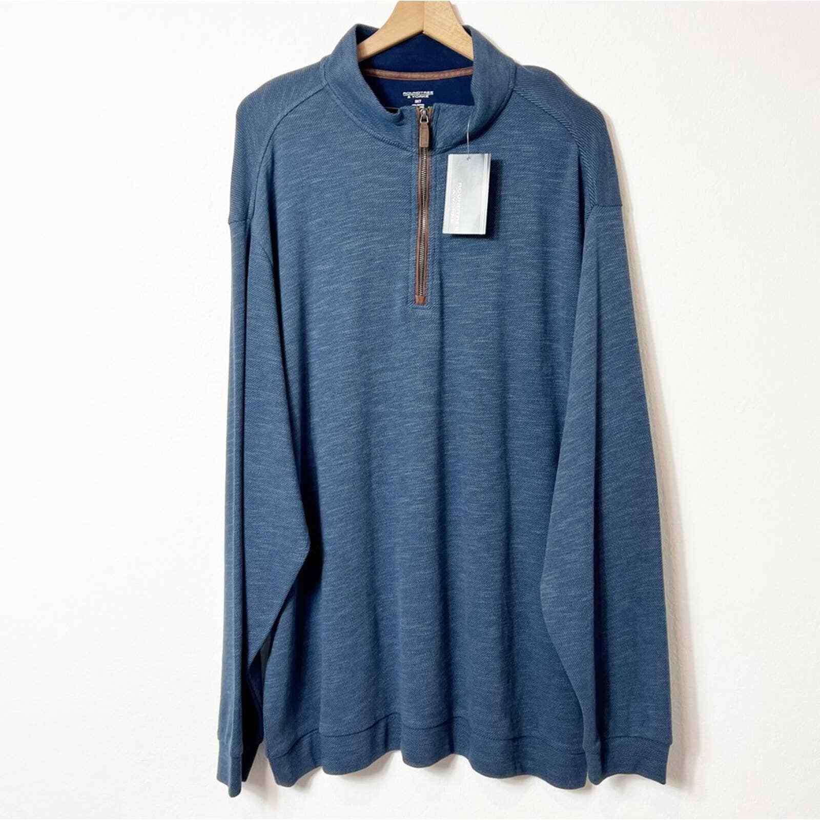 ROUNDTREE & YORKE BLUE LONG SLEEVE MEN SWEATER ZIP UP SIZE 3XT NEW | eBay