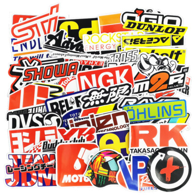 50Pcs Vinyl JDM Stickers Pack Motorcycle Racing Car Motocross Helmet ...