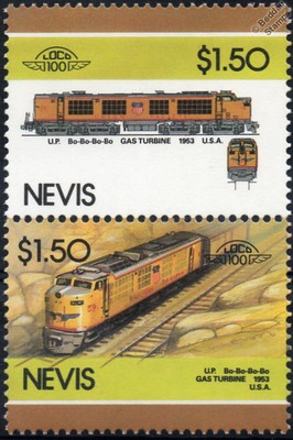 1953 UP GTEL No.59 (Gas Turbine-Electric Locomotive) Train Stamps ...