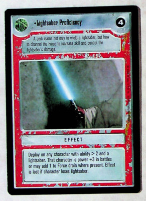 Lightsaber Proficiency CCG Card - Star Wars Premier Set - Decipher ...