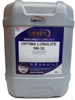 EXOL FULLY SYNTHETIC 5W/30 ENGINE OIL VAUXHALL BMW LONGLIFE 20 LITRE ...
