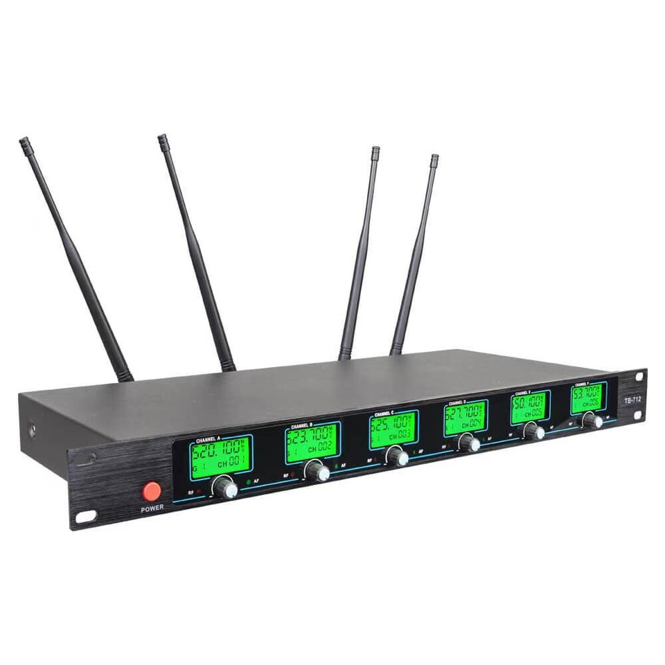 Wireless Microphone System UHF Profession 6 Channel Lavalier 6 ...