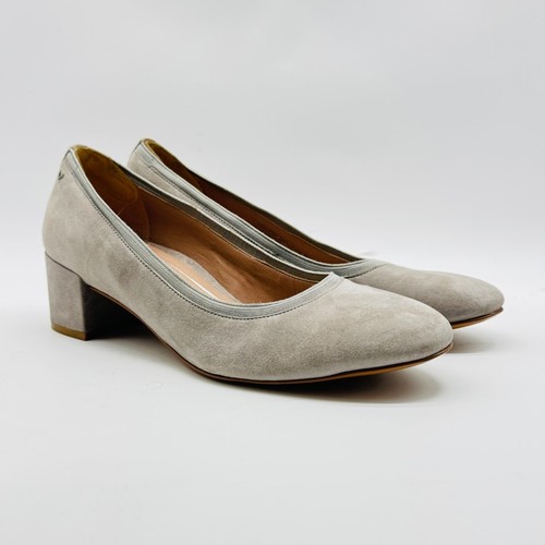 Vionic Shoes Womens 9.5 Gray Suede Block Heels Slip On Comfort Natalie ...
