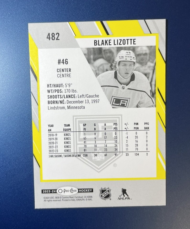 2023-24 O-Pee-Chee Yellow Border Blake Lizotte #482 | eBay