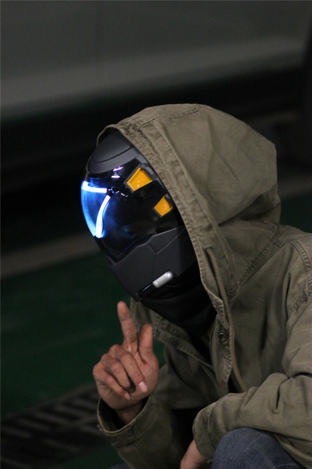 OW Wet Nurse ANA Shrike Helmet OVERWATCH Full Face LED MASK Props ...