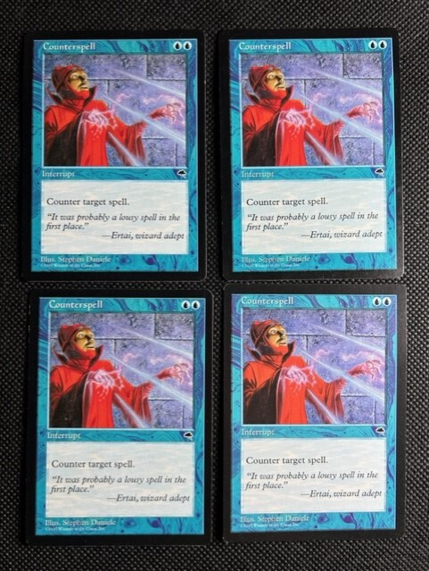 1997 MTG Magic the Gathering Tempest 4 x Counterspell NM Unplayed ...