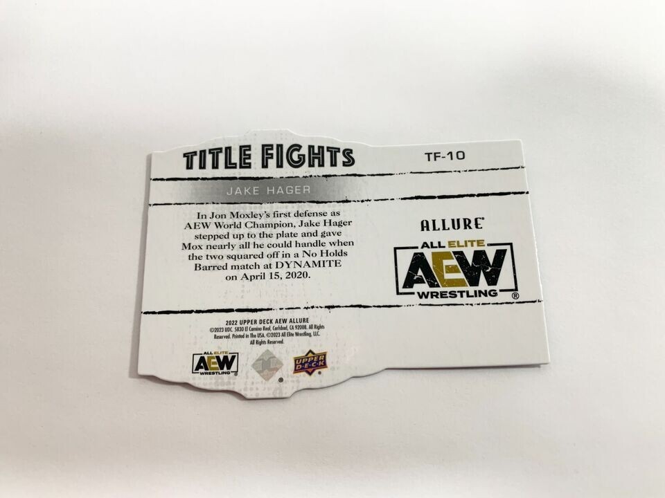 Jake Hager Title Fights 2022 Upper Deck AEW Allure Card # TF-10 DIE CUT ...