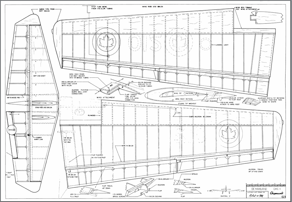 Scale DHC-1 CHIPMUNK 86 inch Giant Scale RC Model AIrplane Printed ...