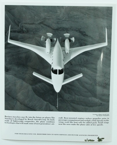 Vintage Starship Beech Paul Bowen Airplane Plane Aircraft Glossy ...