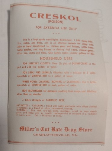 Miller,s Cut Rate Drug Store Charlottesville Virginia Drug Store Label ...