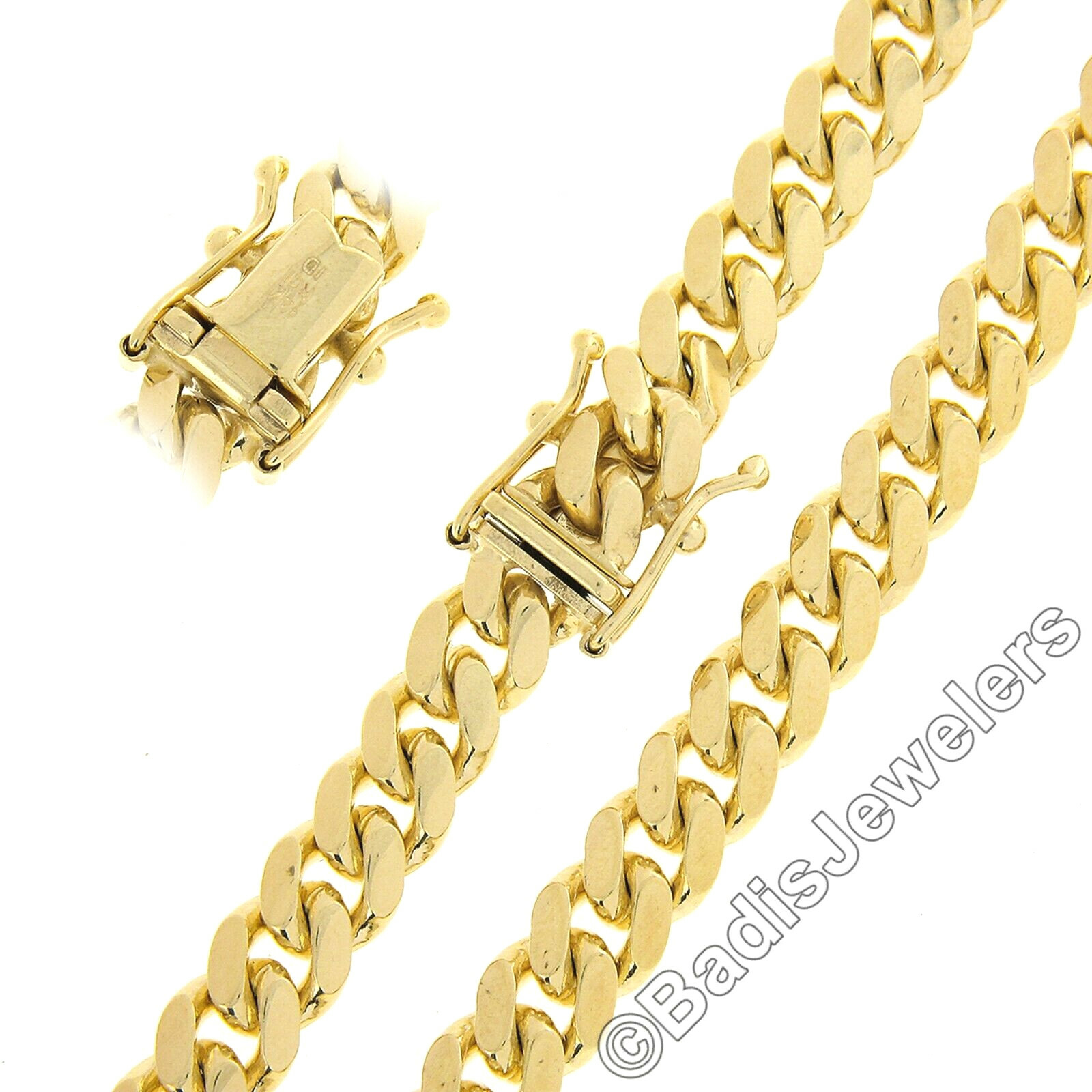 Mens Solid 14k Yellow Gold 5.9mm Wide Miami Cuban Link 24" Chain ...