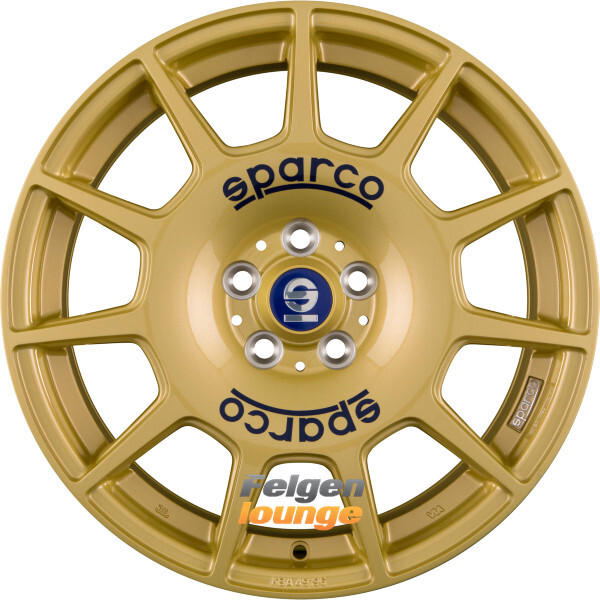 4x SPARCO TERRA Race Gold + Blue Lettering 7,5x17 ET48 5x100 ...