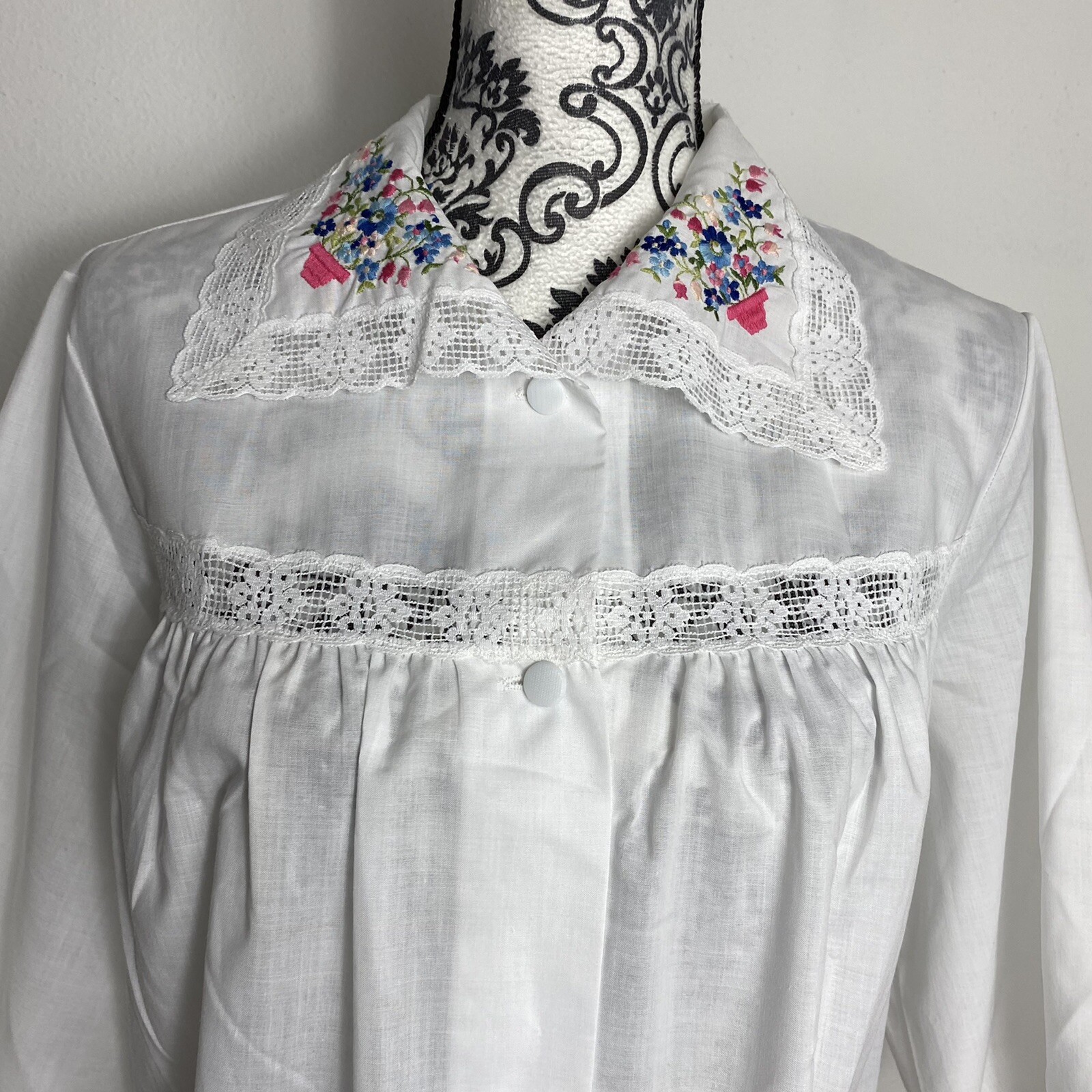 Sears Vintage Perma Prest Night Gown House Dress Robe… - Gem