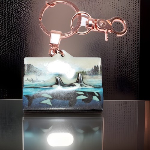 NEW KEYCHAIN SEAWORLD ORCA w/BOTTLE OPENER TOOL RULER PHONE HOLDER ...