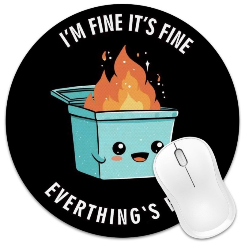 NonSlip Rubber Mouse Pad With Funny Trash Can Design Stitched Edges for ...