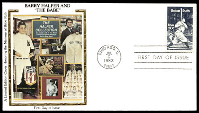 1983 Babe Ruth FDC Barry Halper & "The Babe" LE Honoring Memory Silk ...