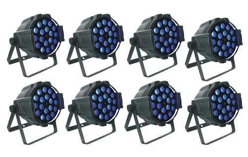 8/lot 18x18W Zoom par RGBWA UV 6in1 10-60 degree LED par light /w case ...