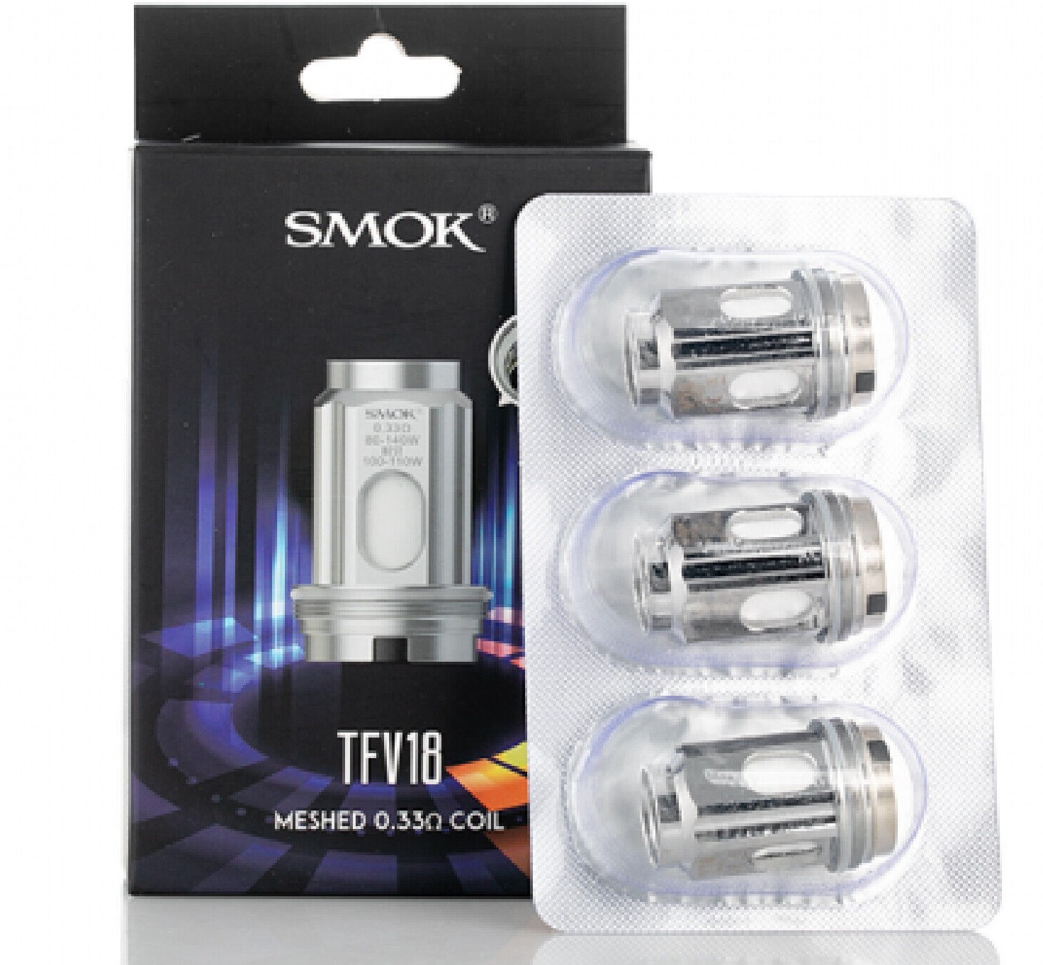 SMOK TFV18 Tank Sub Ohm 2ml Capacity E Liquid TFV18 Mesh Coil Dual Mesh ...