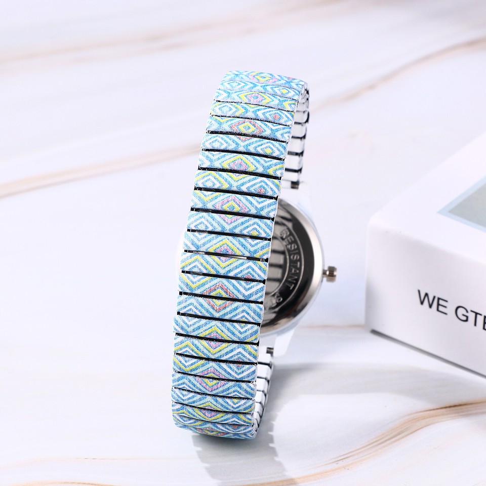 Women's Bohemian Stretch Band Watches Easy Reader Quartz Analog Wrist ...