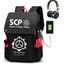 SCP Foundation Backpack Laptop Bags Men Women Travel Bags USB Oxford ...