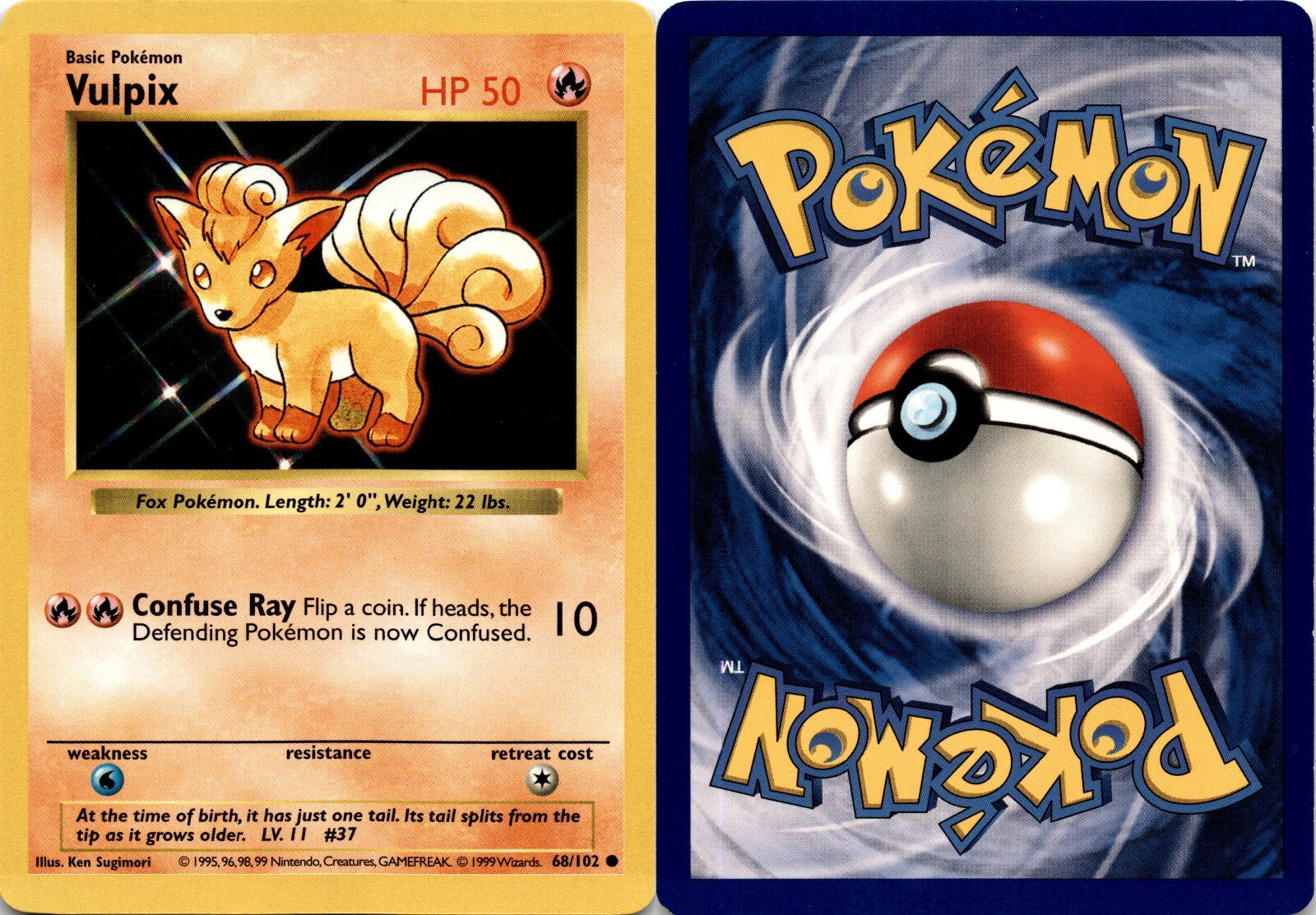 1999 Pokemon, Base Set Shadowless, #68/102 Vulpix, Common | eBay