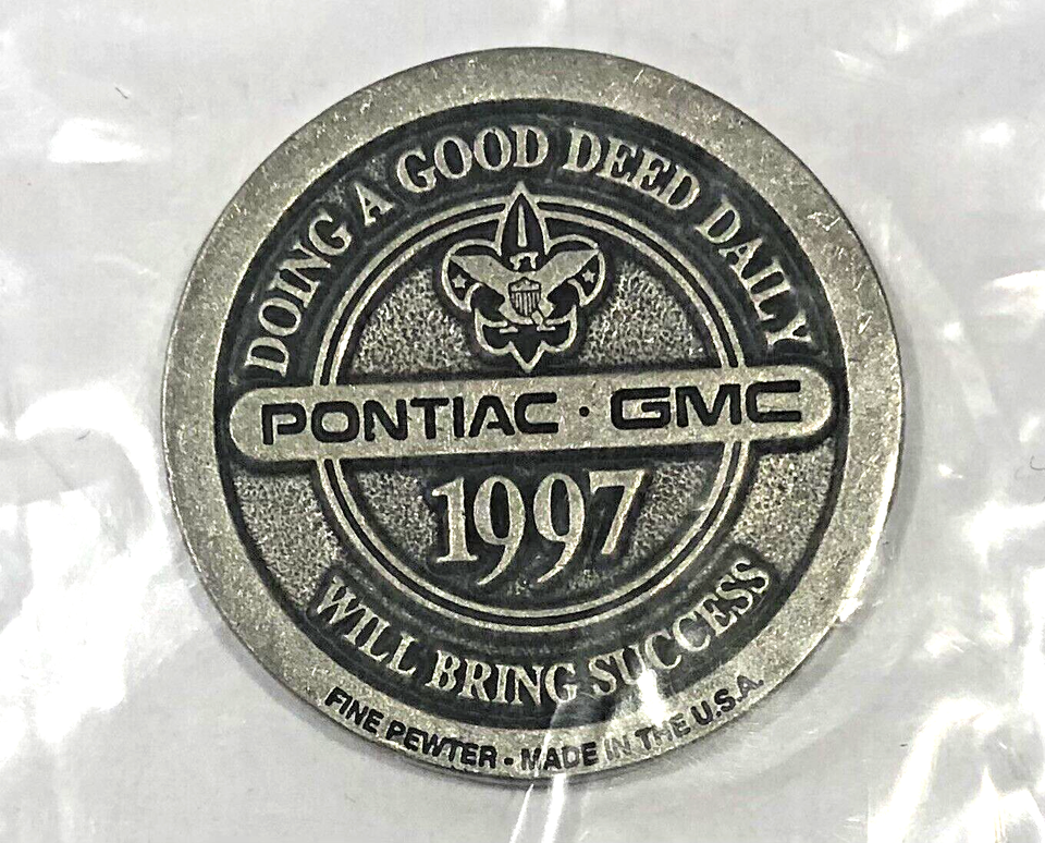 1997 Pontiac GMC Pewter Challenge Coin National Boy Scout Jamboree MINT ...