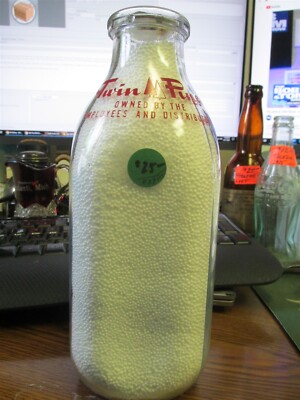 Detroit, Mich Twin Pines SPQ Milk Bottle Maroon Pyro MICHIGAN MI TIGERS ...