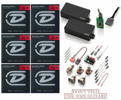 EMG KFK KERRY KING 81 + 85 BLACK HUMBUCKER SET & PA2 SWITCH ( 6 STRING ...